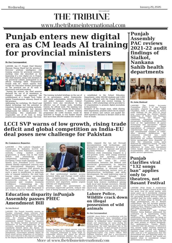 Epaper January 28,2026, The Tribune - The Tribune